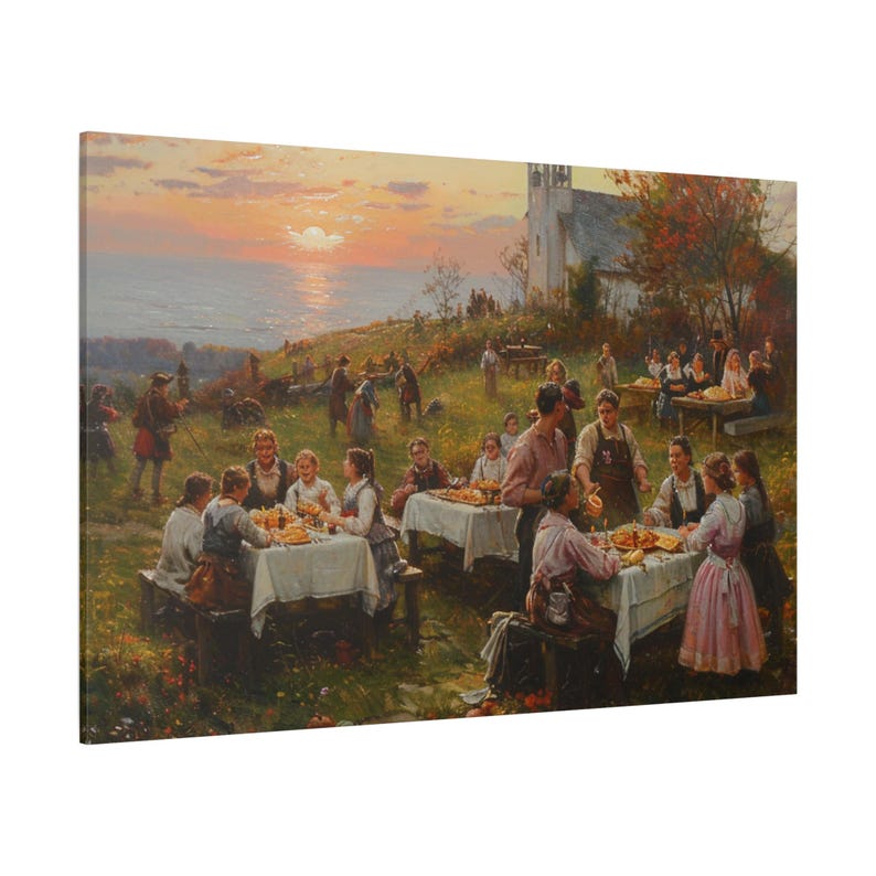 The First Thanksgiving, Artwork Wall Decor, Historical Home Decoration ...
