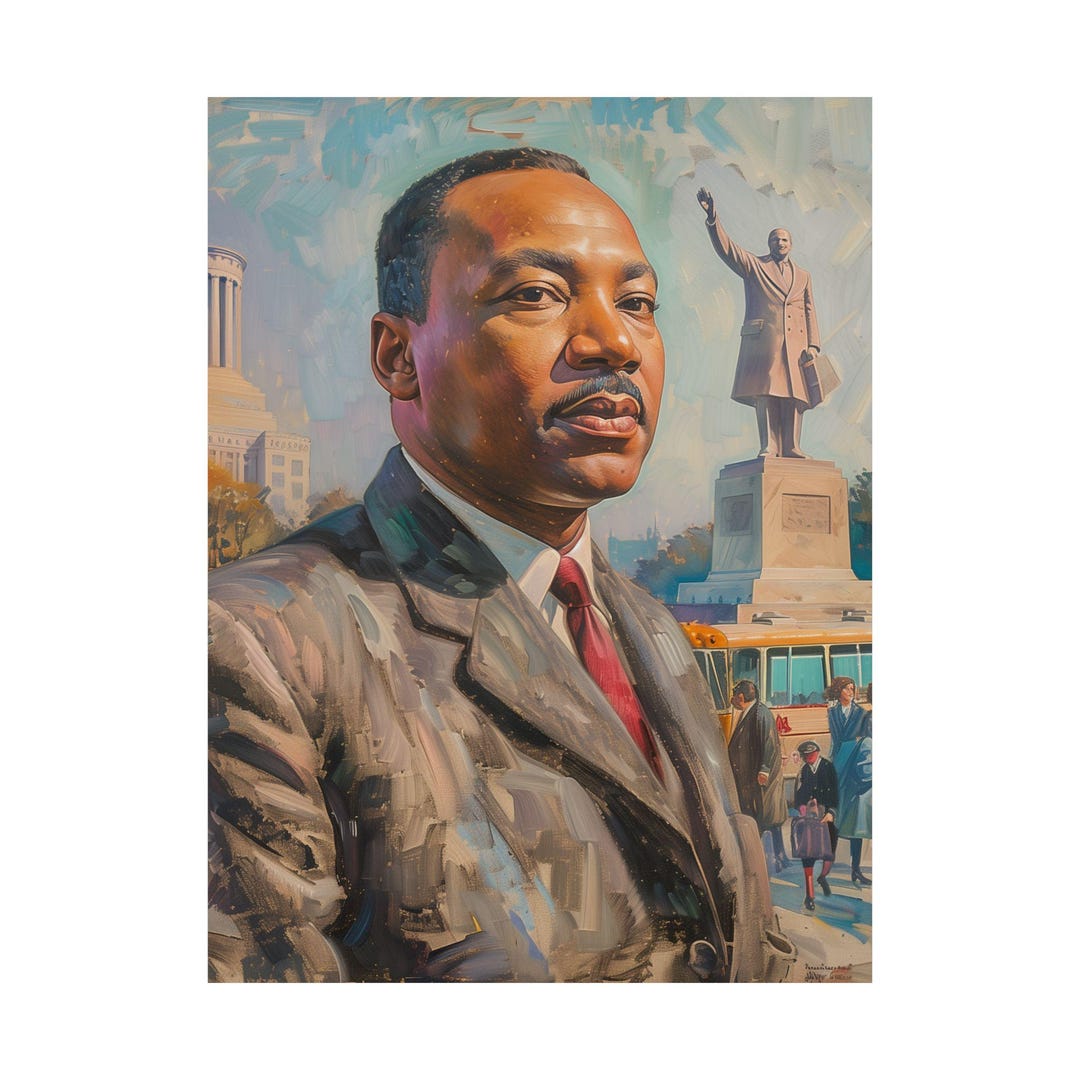 Martin Luther King Jr Portrait Poster , MLK Poster, American Leader ...