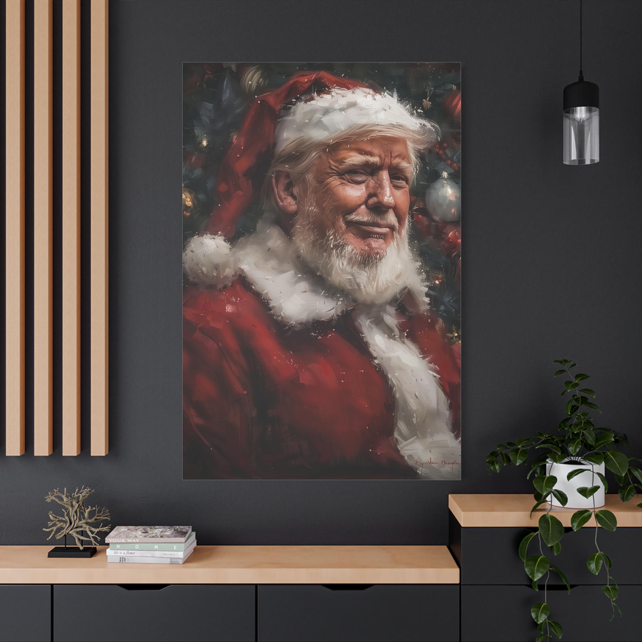 Portrait of Donald Trump, Painting Santa, Trump Christmas, Wall Art ...