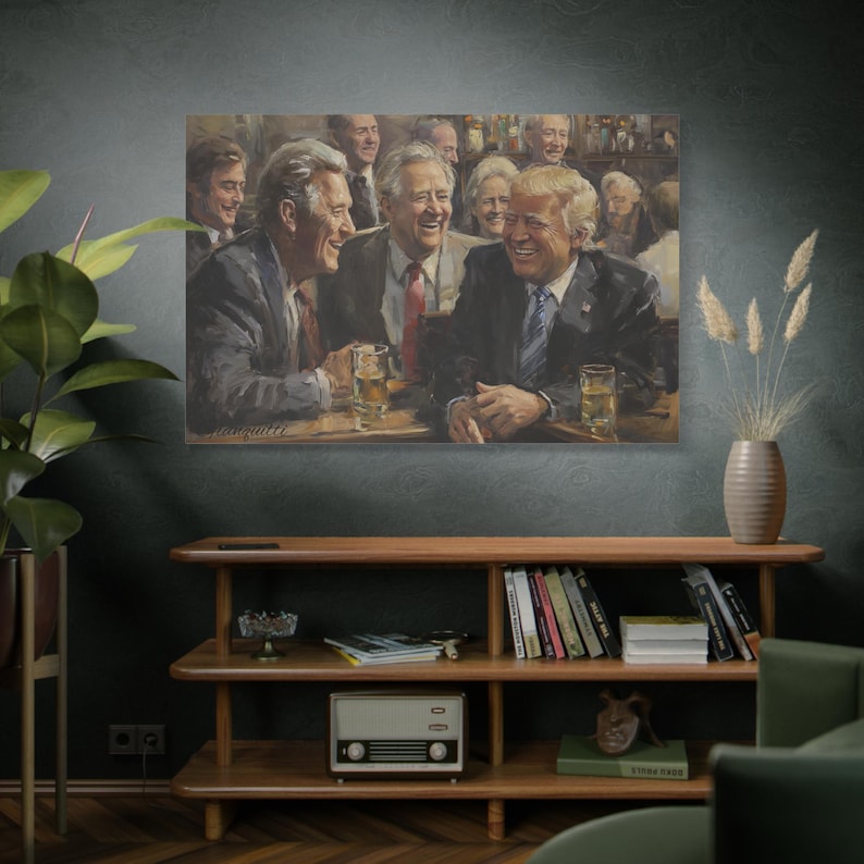 Republican Presidents, Painting Trump at a Bar, Historical Art ...