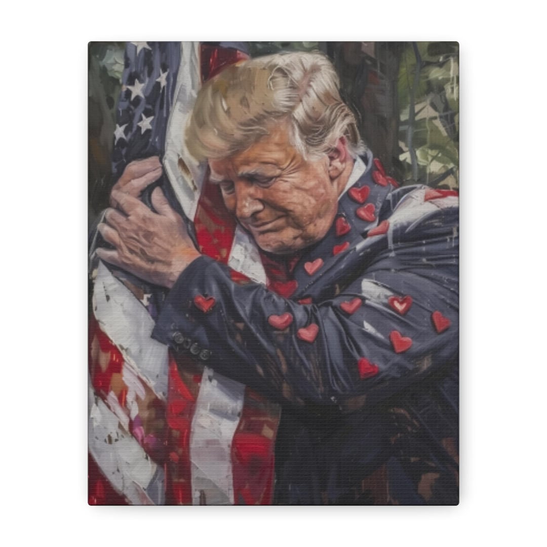 Trump Valentines Painting, Trump Flag Art, Political Gift, Valentines ...