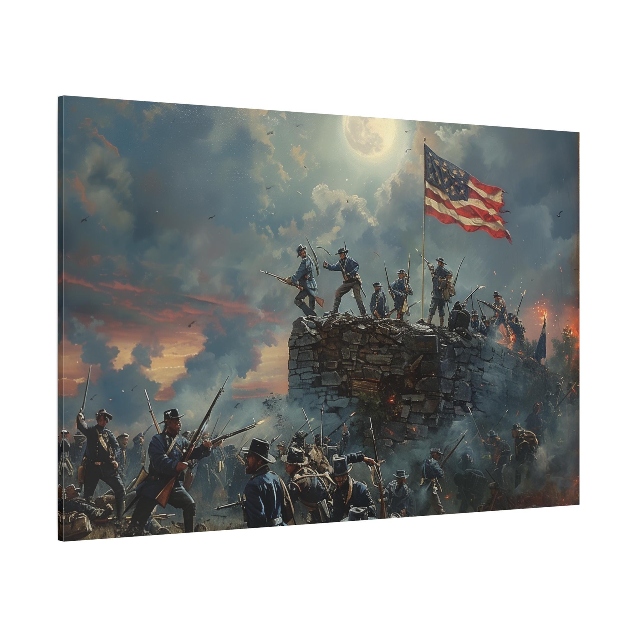 American War Painting, Wall Art, Patriotic Military Art, Veteran Gift ...