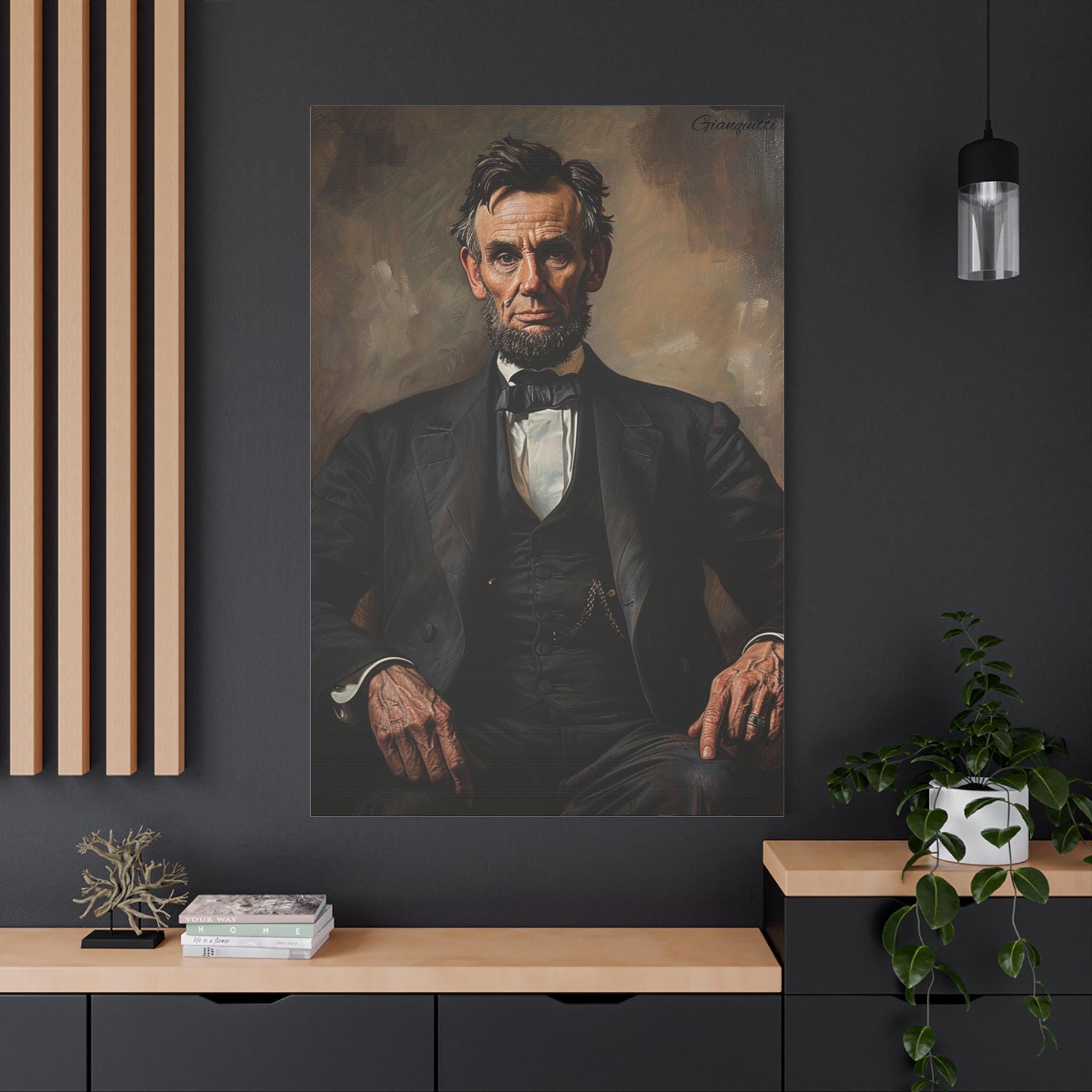 Abraham Lincoln Portrait, Matte Stretched Wall Art, Historical Decor ...