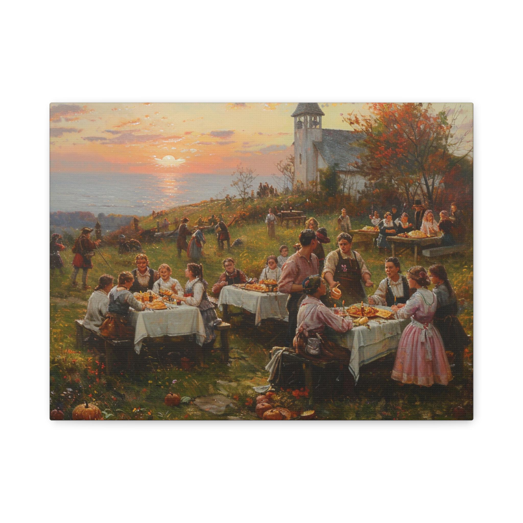 The First Thanksgiving, Artwork Wall Decor, Historical Home Decoration ...