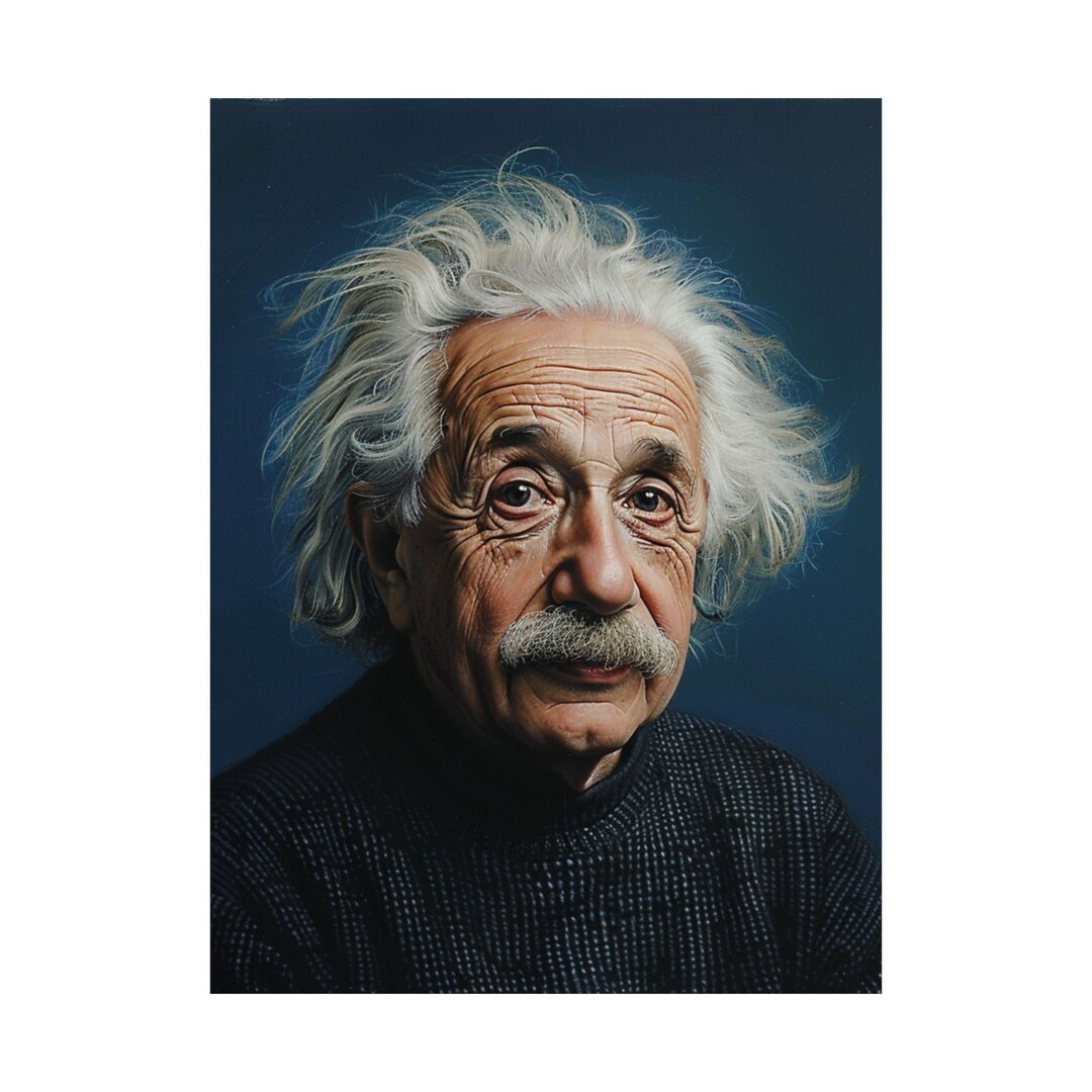 Portrait of Albert Einstein Poster Portrait Wall Print, Home Decor ...