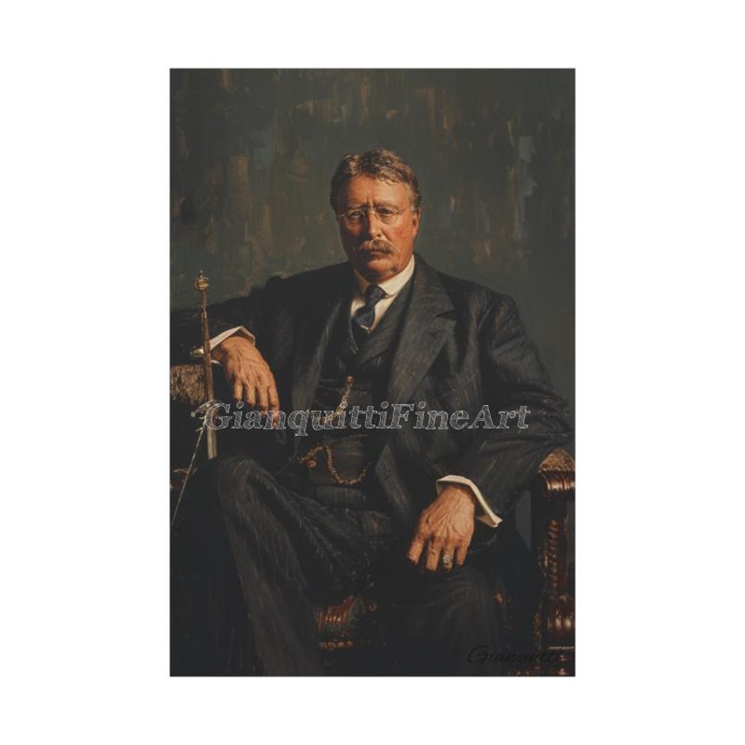Theodore Roosevelt Portrait, Painting Wall Art for History, President ...