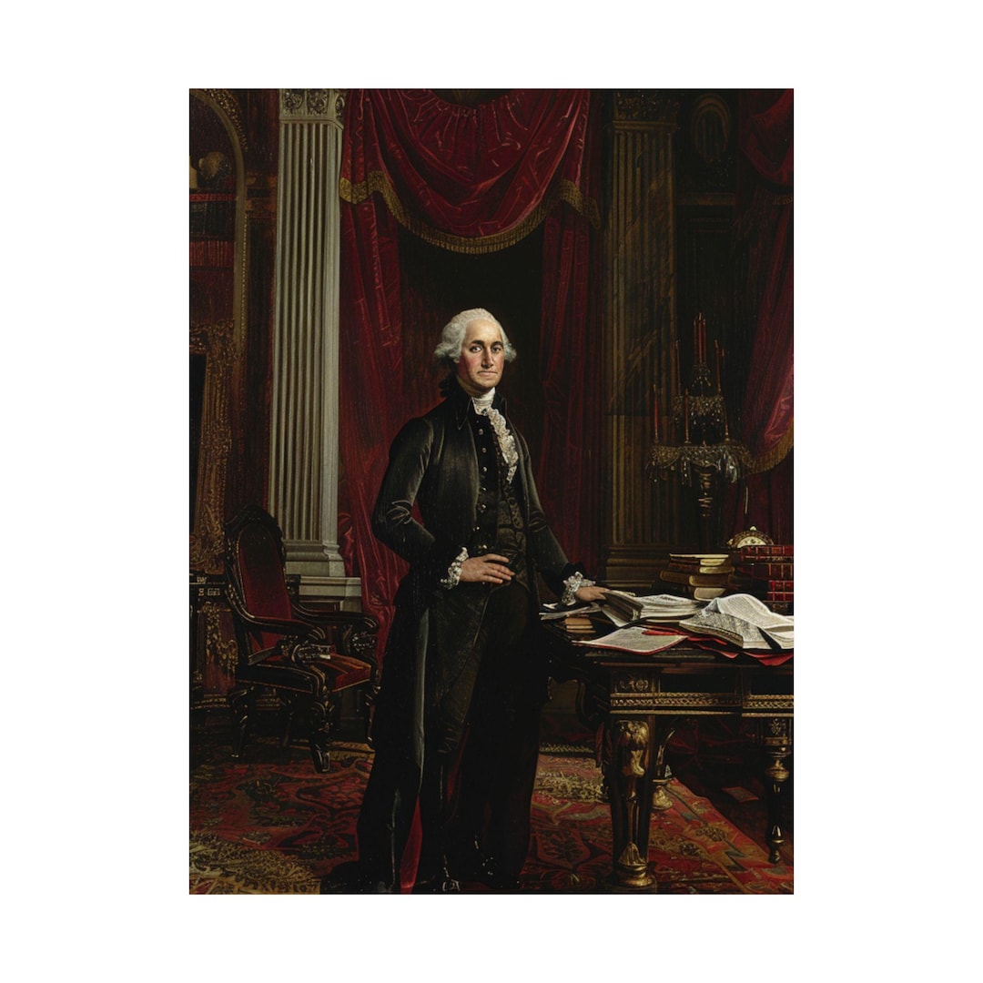 Portrait of George Washington Poster Decor, American President Poster ...