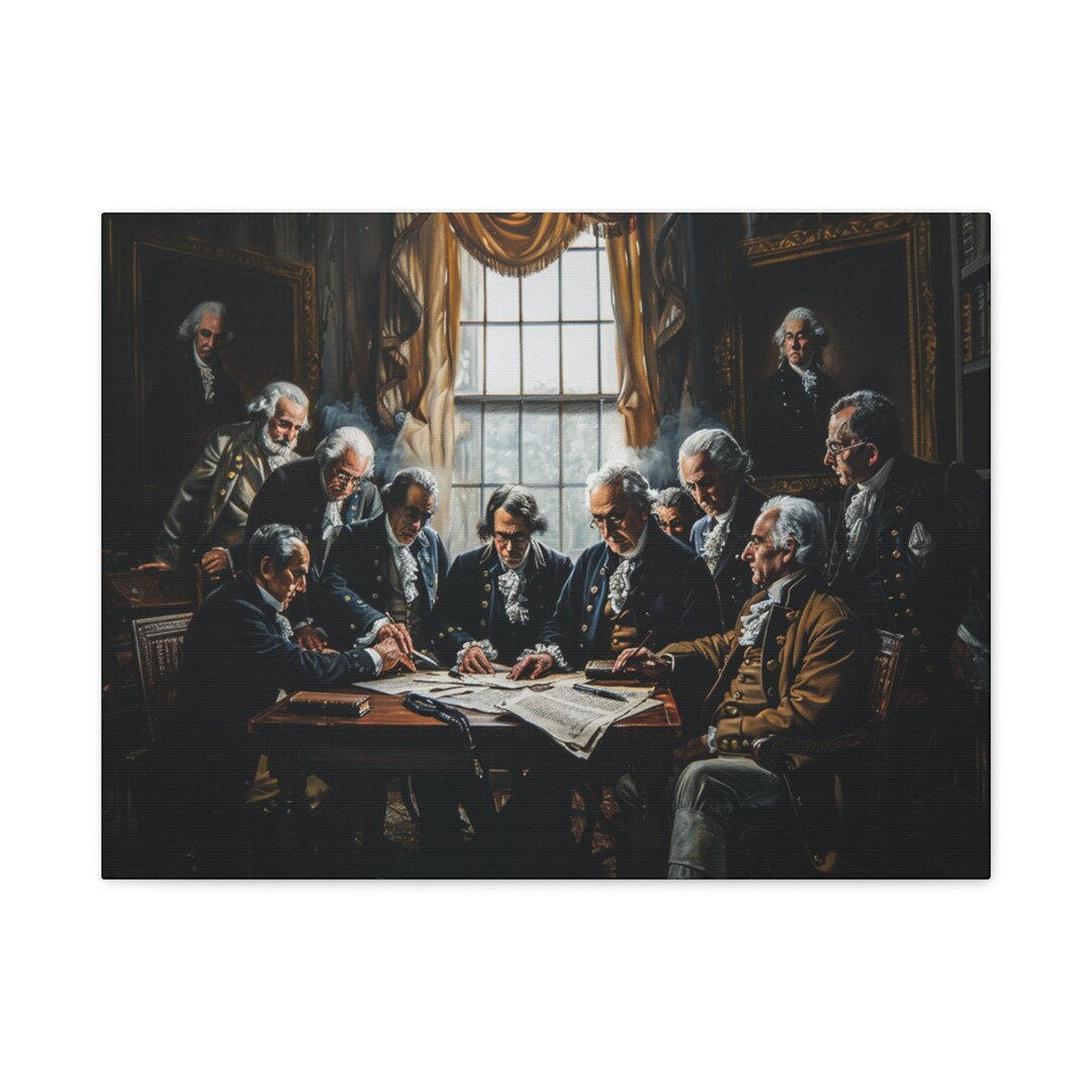 Signage of the Declaration of Independence Painting Canvas Art ...