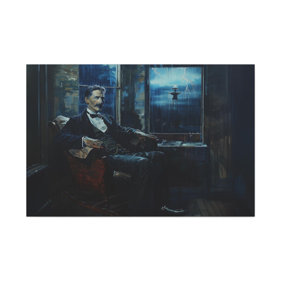 Nikola Tesla Painting, Vintage Wall Art, Home Decor, Science Gift ...