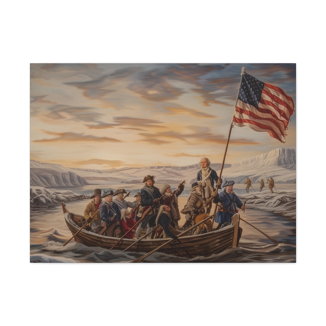 George Washington Crossing of the Delaware River Painting 1776 ...