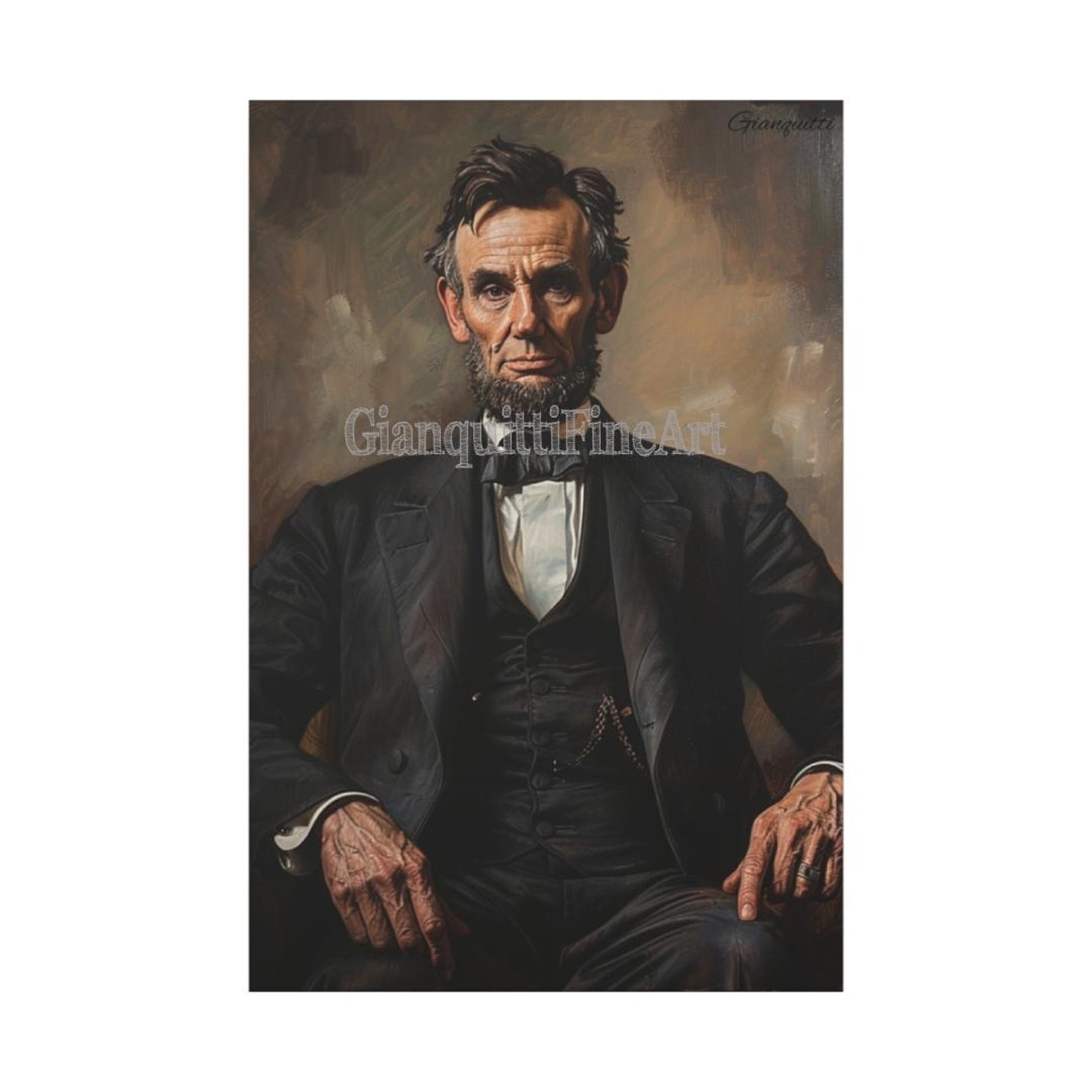 Abraham Lincoln Portrait, Matte Stretched Wall Art, Historical Decor ...