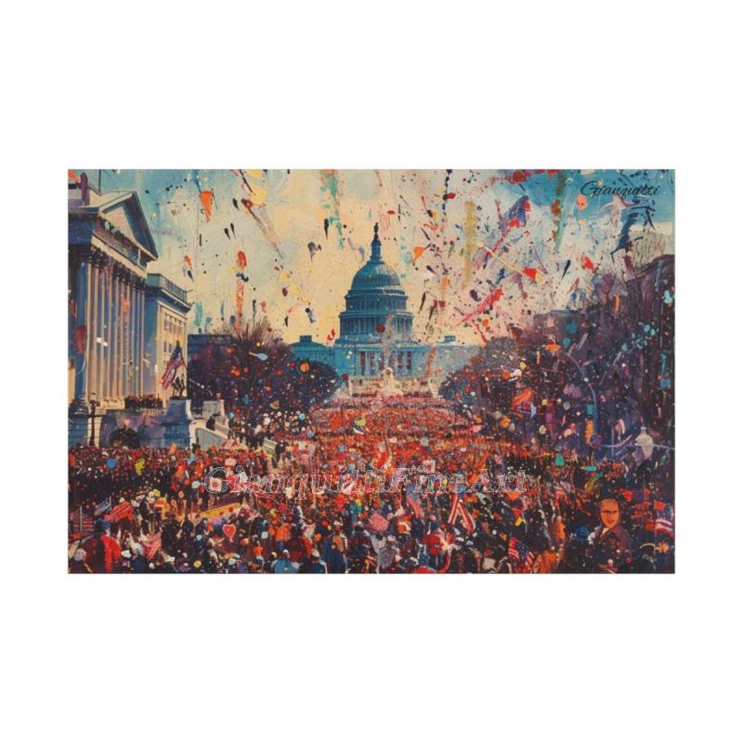 United States Inauguration Artwork, Political Wall Decor, Matte Art ...