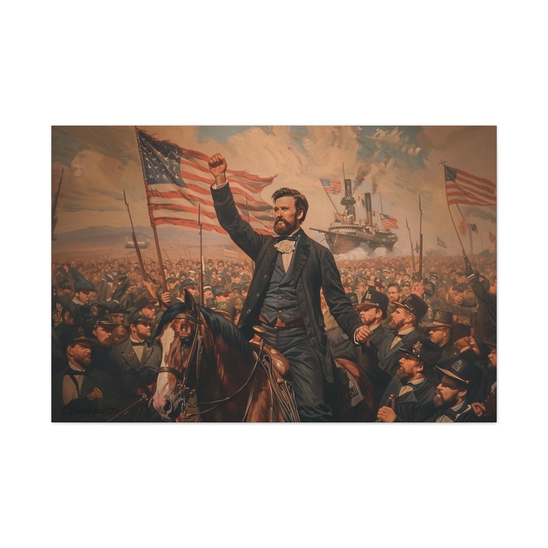 Ulysses S. Grant Painting, Inspiring Wall Decor, Patriotic Art, Home ...