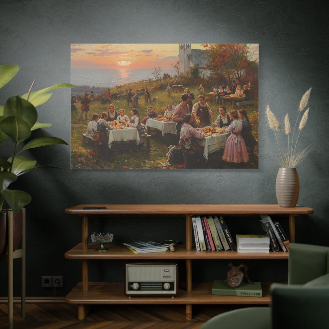 The First Thanksgiving, Artwork Wall Decor, Historical Home Decoration ...