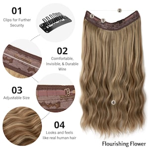 Clip in Hair Extensions, Clip in Extension, Fake Hair Extension, Wig ...