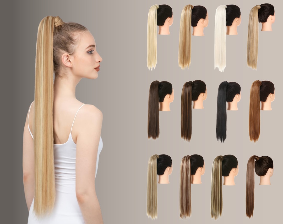 Ponytail Hair Extensions, Straight Fake Ponytail Extension, Ponytail ...