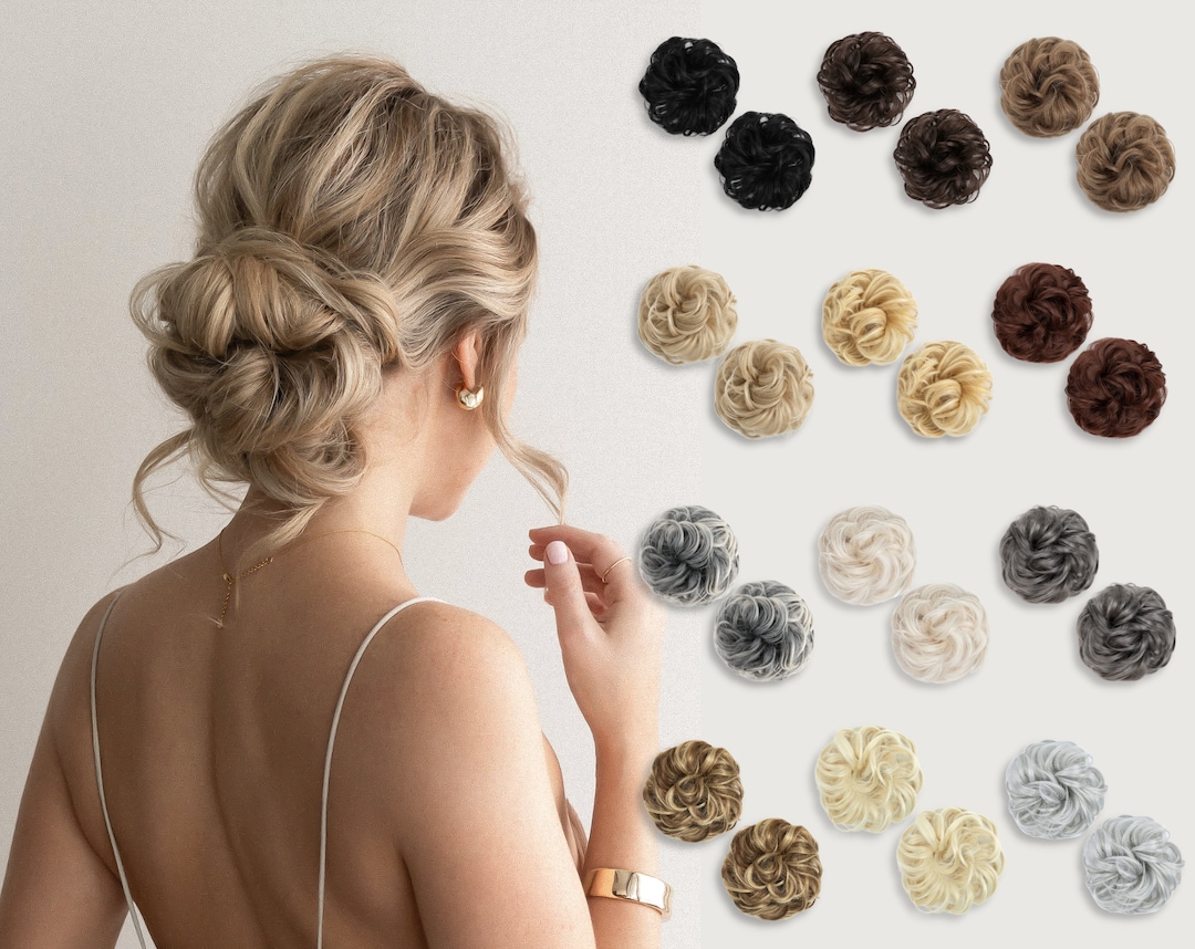 Messy Hair Bun Extension, Messy Bun Hair Piece, Hair Updo, Hair Bun ...