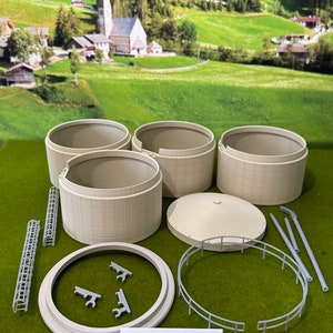 20 Ft Diameter Poured Concrete Silo 1/64 Scale Model Toy - Etsy