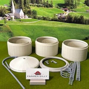 20 Ft Diameter Poured Concrete Silo 1/64 Scale Model Toy - Etsy