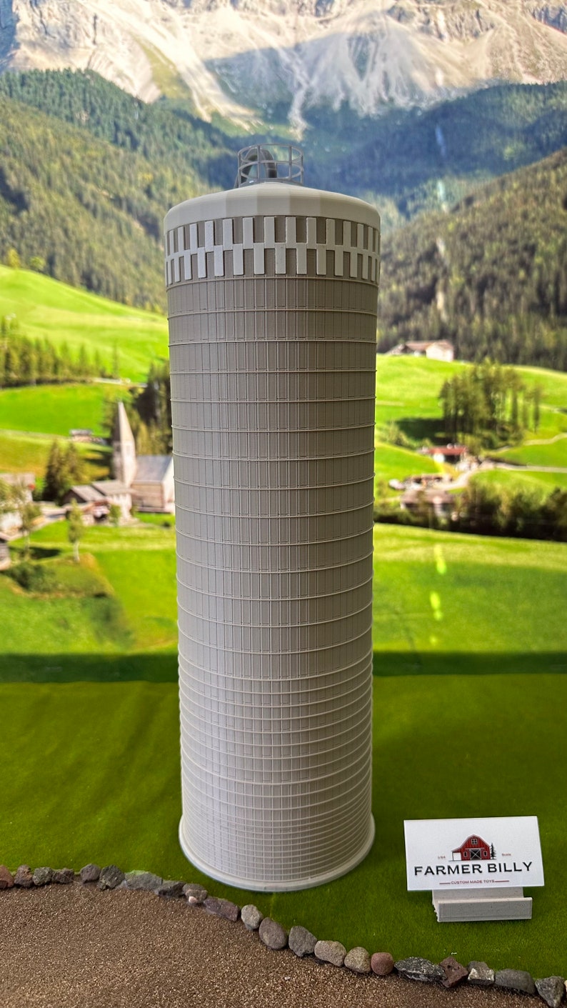 20 Ft Diameter Concrete Stave Bottom Unload Silo 1/64 Scale Model Toy ...