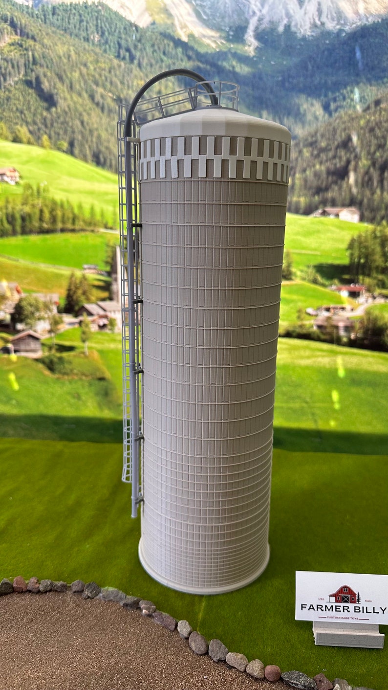 20 Ft Diameter Concrete Stave Bottom Unload Silo 1/64 Scale Model Toy ...