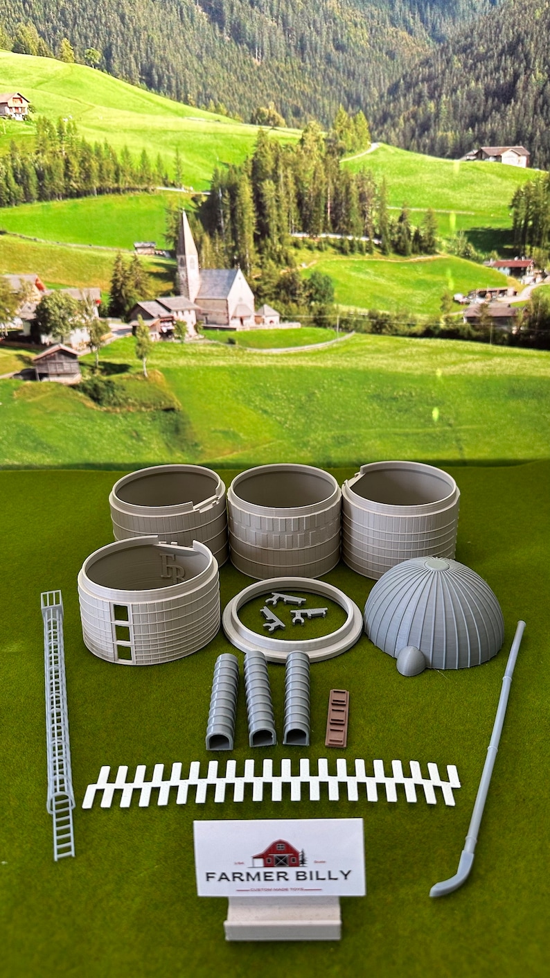 16 Ft Diameter Concrete Stave Silo 1/64 Scale Model Toy(please Read the ...