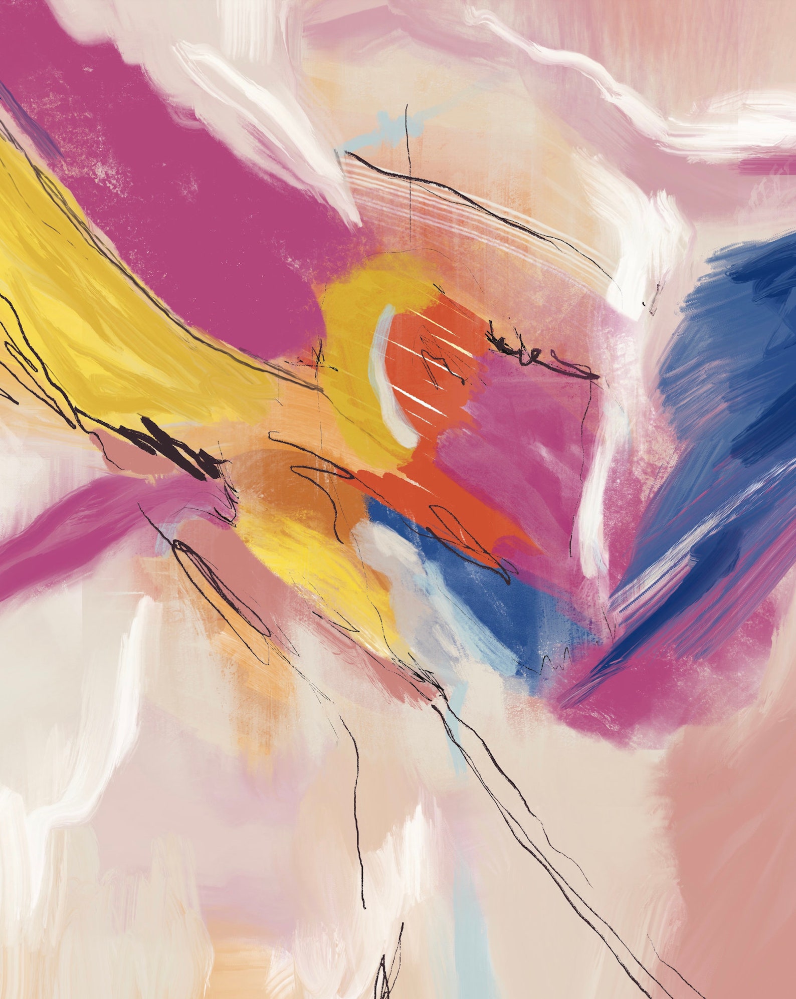 Spring Abstract Art Oil Painting Original Artwork Downloadable Print ...