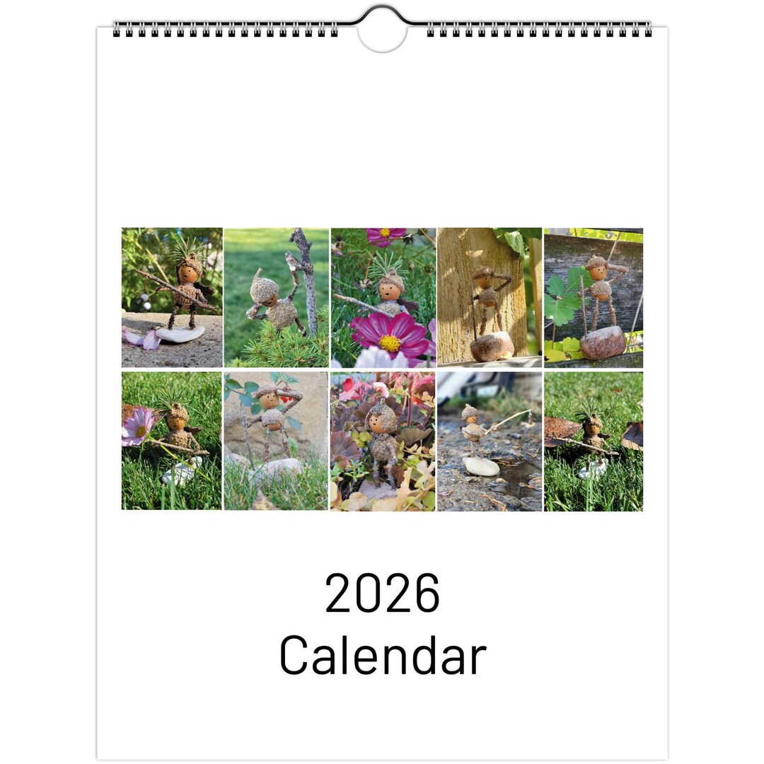 Acorn People Calendar 2026 - Eco-friendly Wall Art - 8.5x11 Single ...