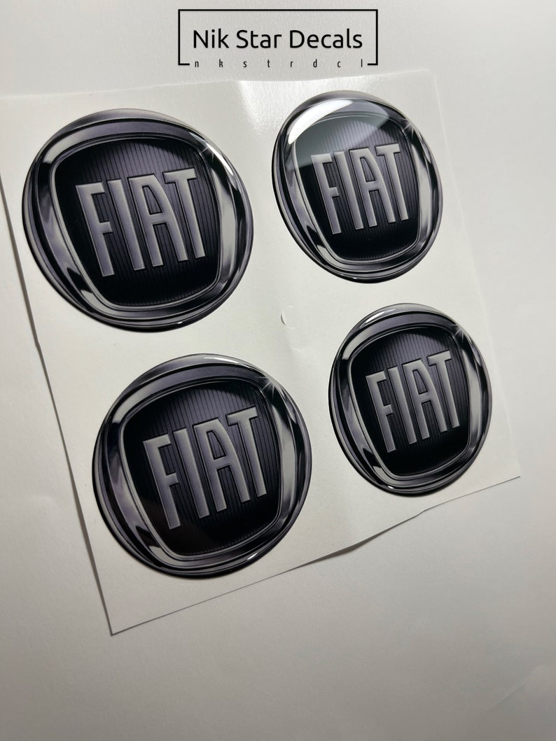 Fiat Stickers Center Wheel Cap Decals, Set of 4 Fiat Emblems, Handmade ...