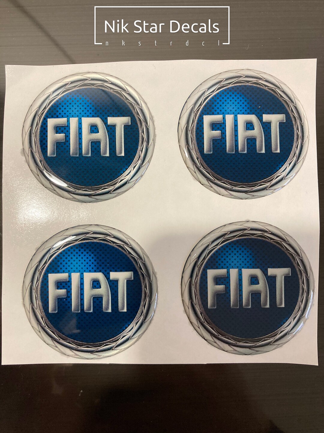 Fiat Stickers Center Wheel Cap Decals, Set of 4 Fiat Emblems, Handmade ...
