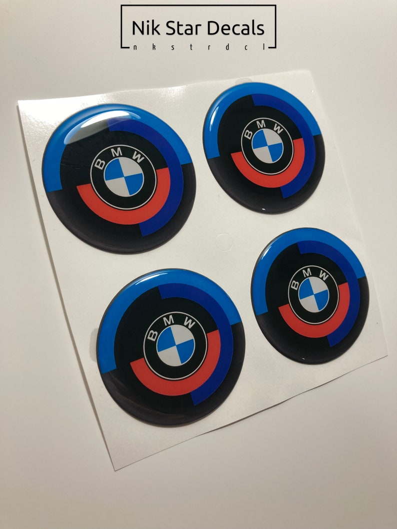 BMW Stickers Center Wheel Cap Decals, Set of 4 BMW Emblems, Handmade ...