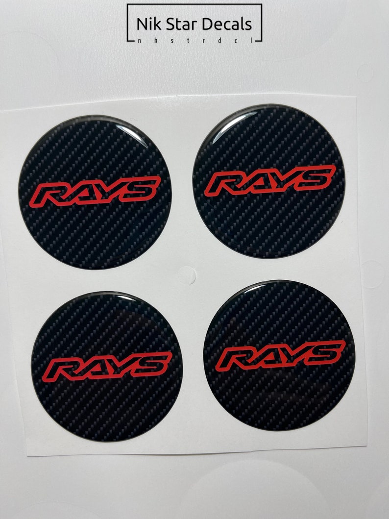 Rays Stickers Center Wheel Cap Decals, Set of 4 Rays Emblems, Handmade ...