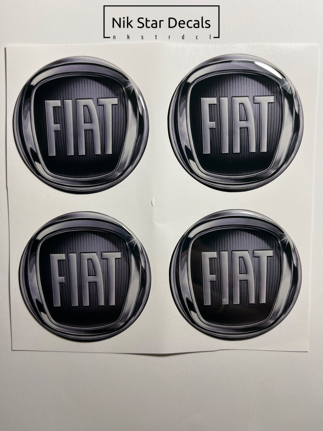 Fiat Stickers Center Wheel Cap Decals, Set of 4 Fiat Emblems, Handmade ...