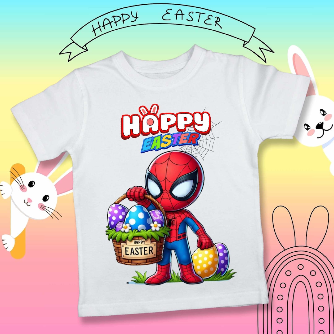 Spider Easter Basic T Shirt, Cute Easter Tee, Spidey and His Friends ...