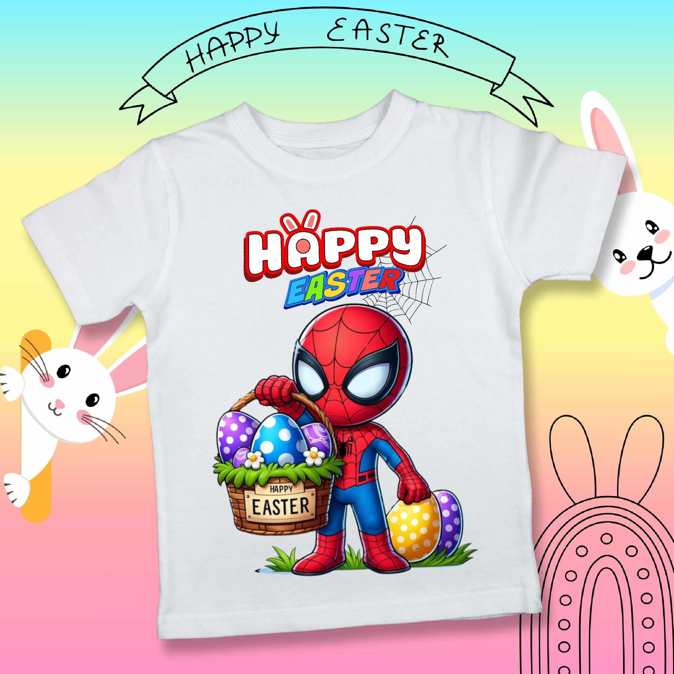 Spider Easter Basic T Shirt, Cute Easter Tee, Spidey and His Friends ...