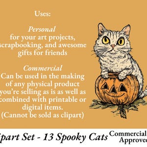 Commercial Use OK Clipart of Cute Spooky Cats | Halloween Cat Clipart ...