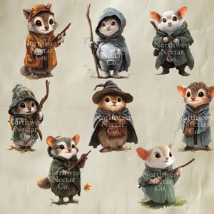 Enchanting Woodland Hobbit Animals Clipart | Fantasy Clip Art Bundle ...