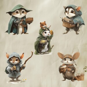 Enchanting Woodland Hobbit Animals Clipart | Fantasy Clip Art Bundle ...