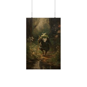 Epic Adventurous Fantasy Frog Poster | Cute Funny Hobbit Amphibian ...