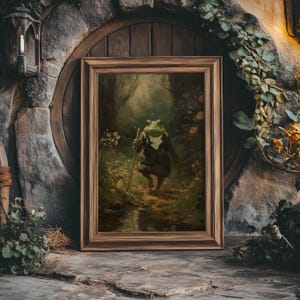 Epic Adventurous Fantasy Frog Poster | Cute Funny Hobbit Amphibian ...