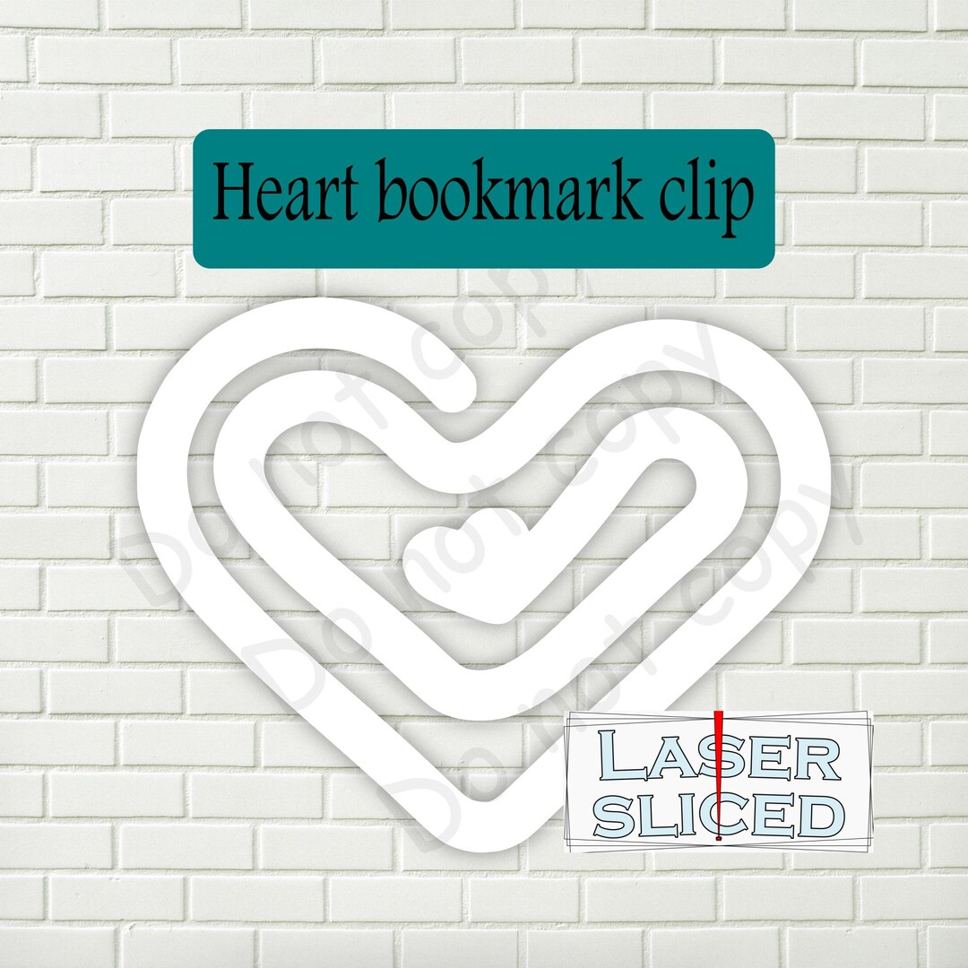 Heart Bookmark Laser File, Heart Paperclip Laser File, Jumbo Paperclip ...