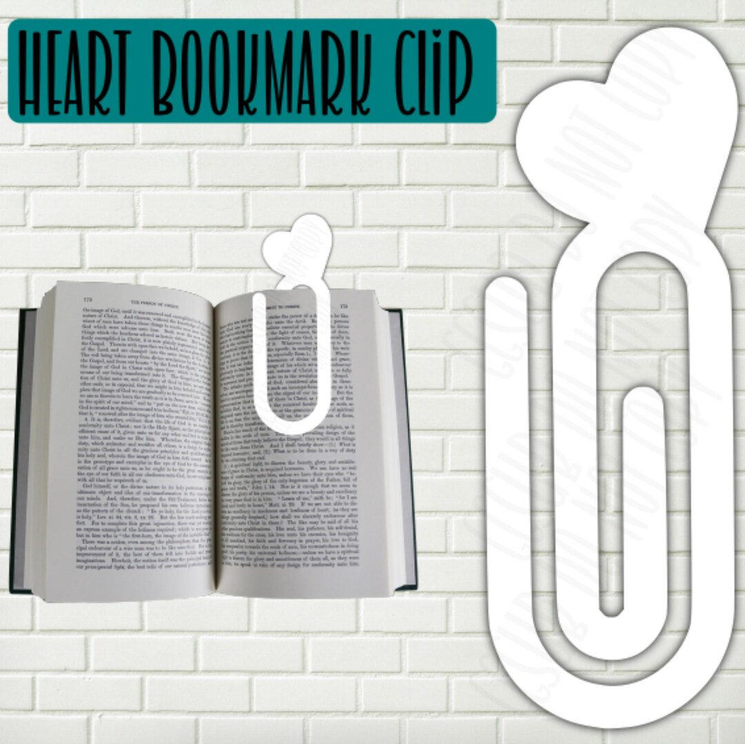 Heart Top Bookmark Laser File, Heart Paperclip Laser File, Jumbo ...