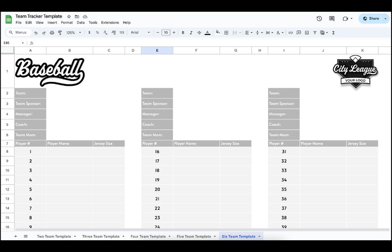 Team Tracker Template * Google Sheets - Etsy