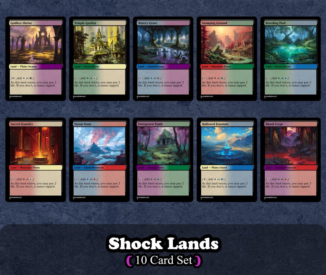 MTG Proxy Shock Lands - Commander, EDH, Magic the Gathering, MTG ...