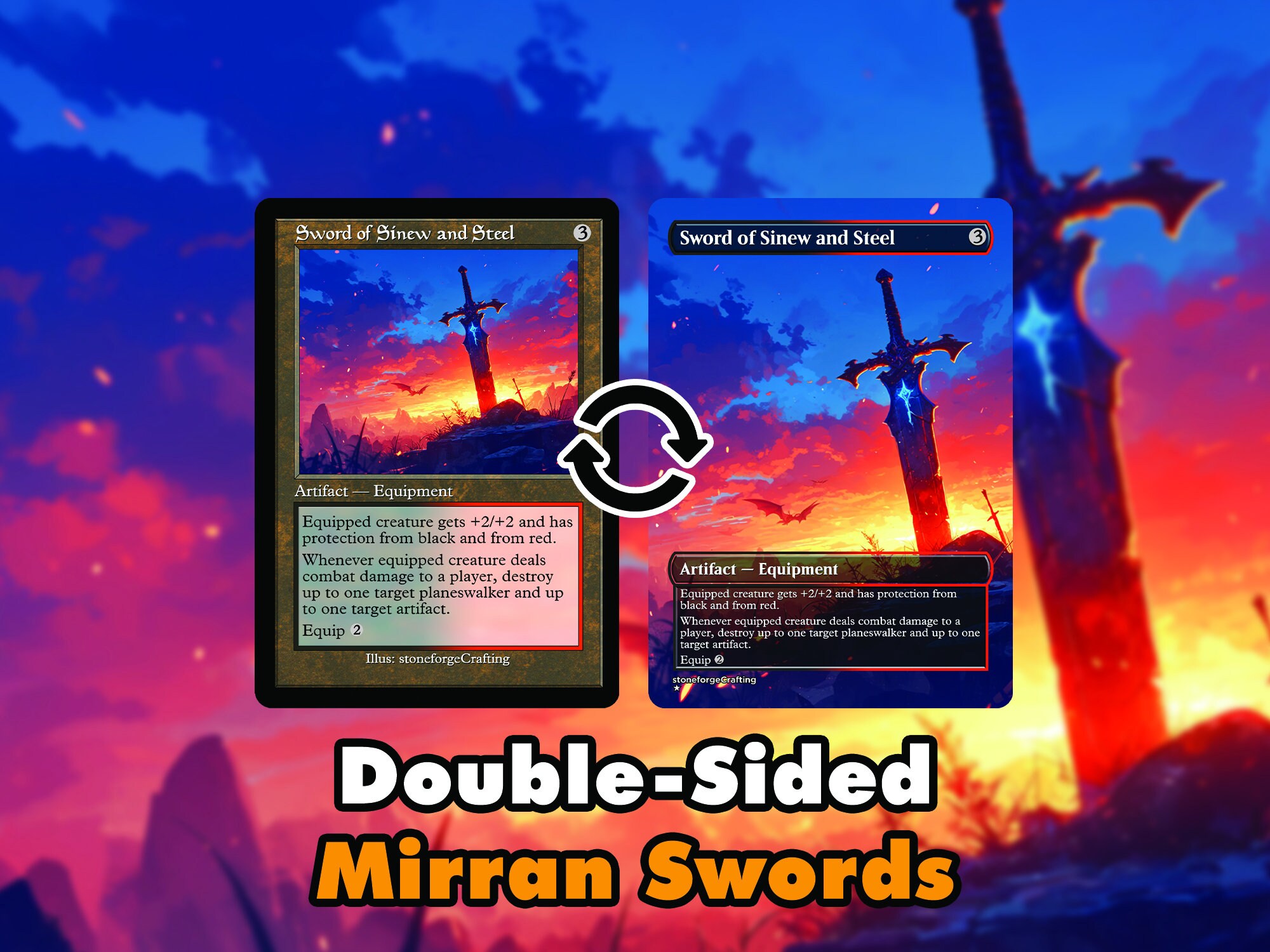 MTG Proxy Mirran Swords Commander EDH, Magic the Gathering, MTG Proxies ...