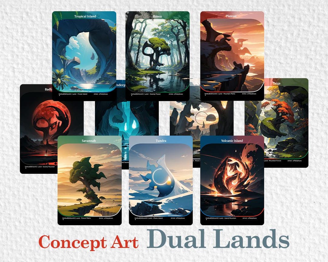 Dual Lands Concept Art Commander, EDH, Magic the Gathering, MTG Proxies ...