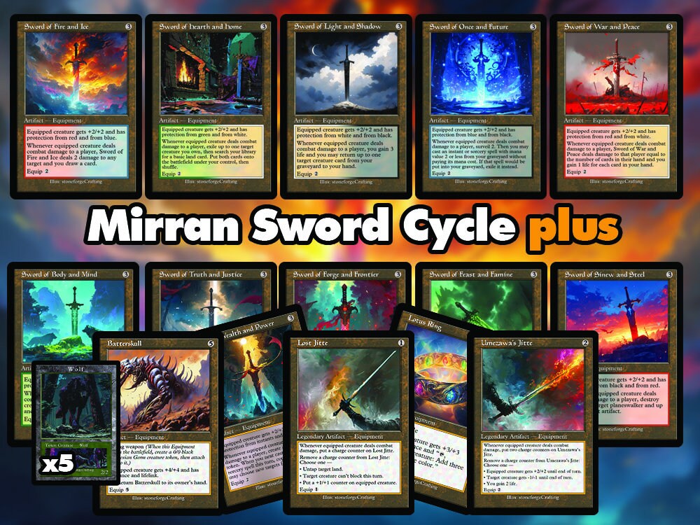 MTG Proxy Mirran Swords Commander EDH, Magic the Gathering, MTG Proxies ...