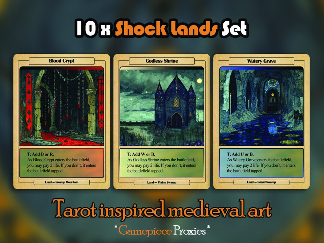 MTG Proxy Shock Lands Commander, EDH, Magic the Gathering, MTG Proxies ...