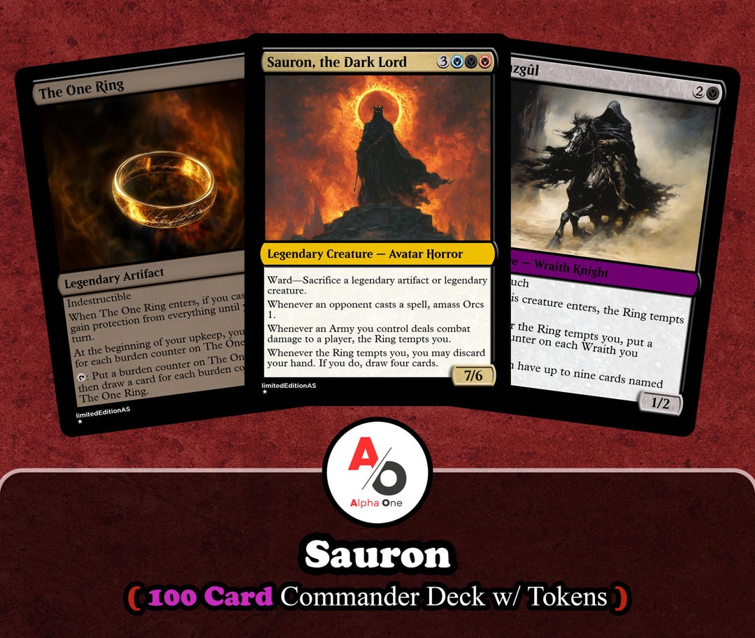 Sauron Reanimator Commander Deck Mtg Proxy - Tiamat, Commander, EDH, Cedh, Magic the Gathering ...