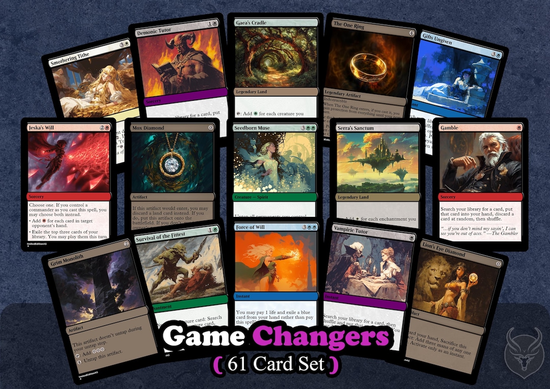 MTG Proxy Game Changers Set (61 Cards) - Commander, EDH, Vintage, Magic ...